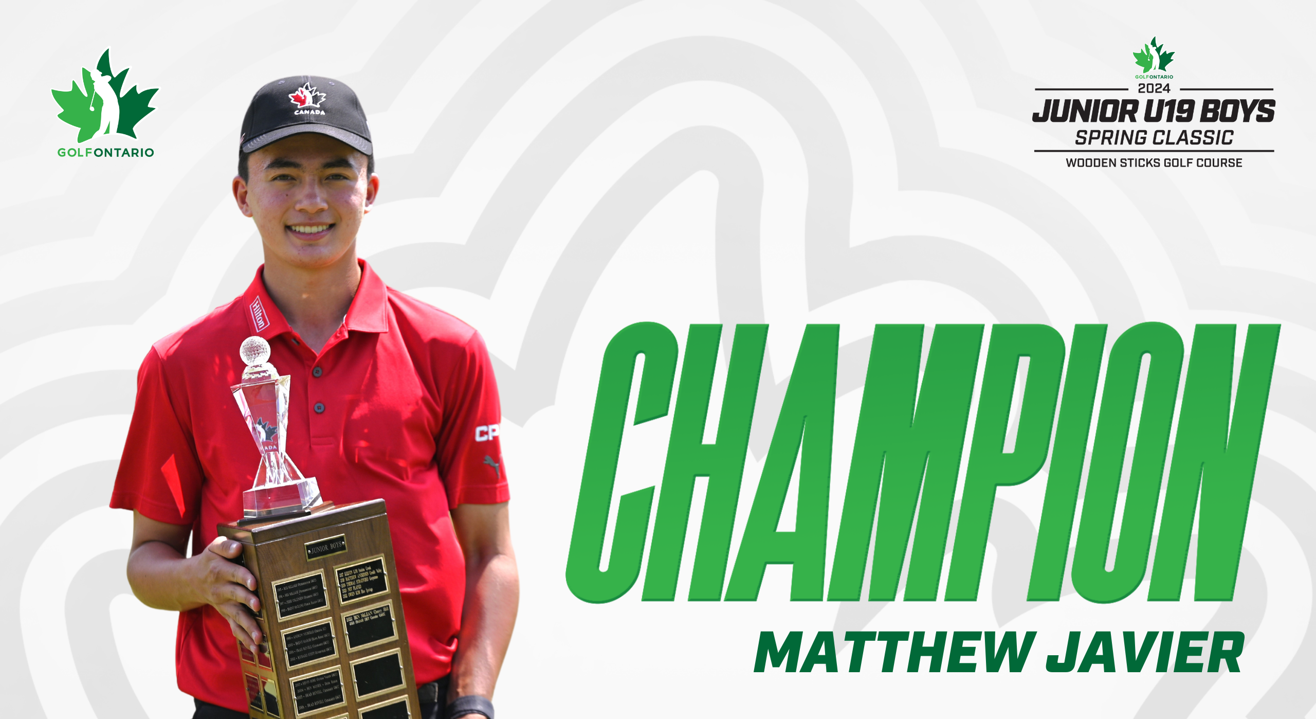 Matthew Javier wins Ontario Junior (U19) Boys Spring Classic - Golf Ontario