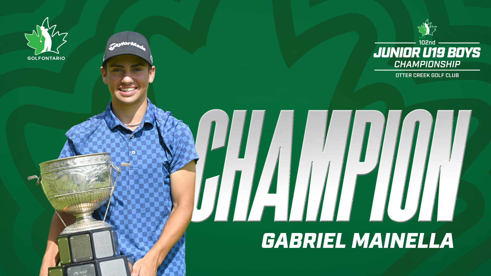Mainella Takes Home Ontario Junior (U19) Boys Championship - Golf Ontario